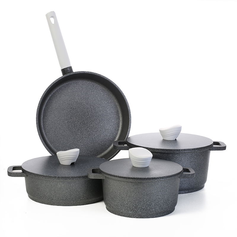 Korean Granite Cookware Set 7 Pieces Gray