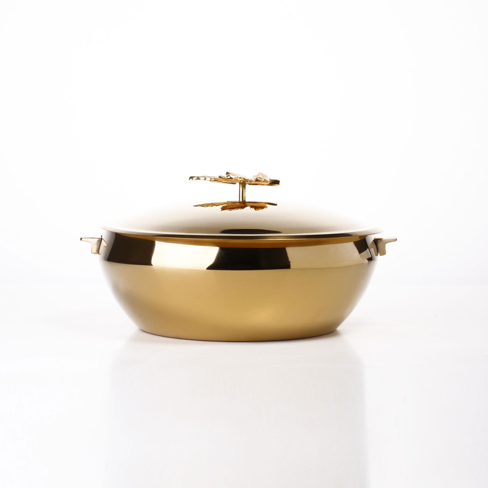 Gold steel food container, 3 liter capacity