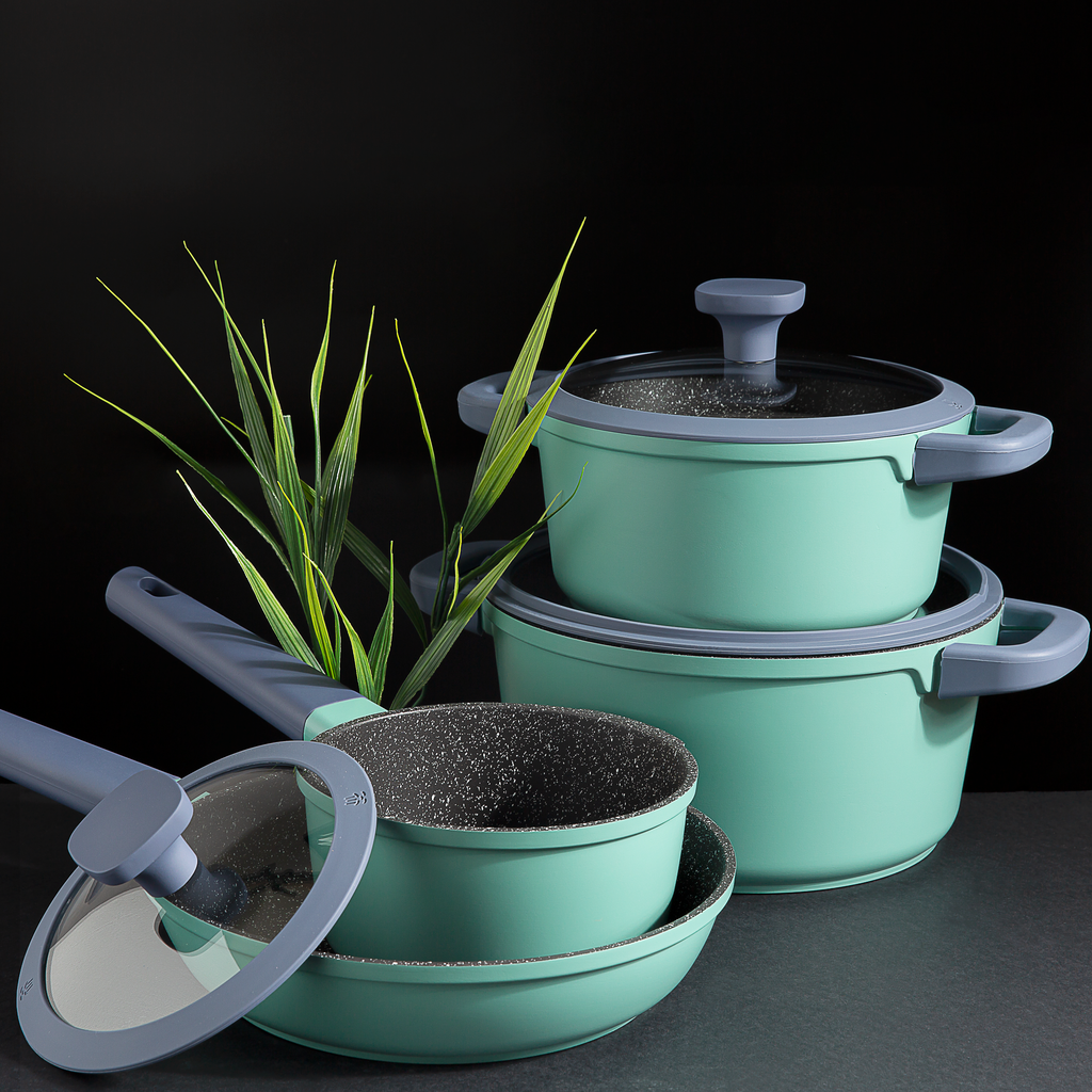 Blue ceramic Cookware Set 7 pieces